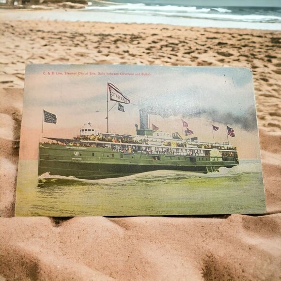 Office | Vintage Passenger Steamer City Of Erie C B Line 1912 Naval ...